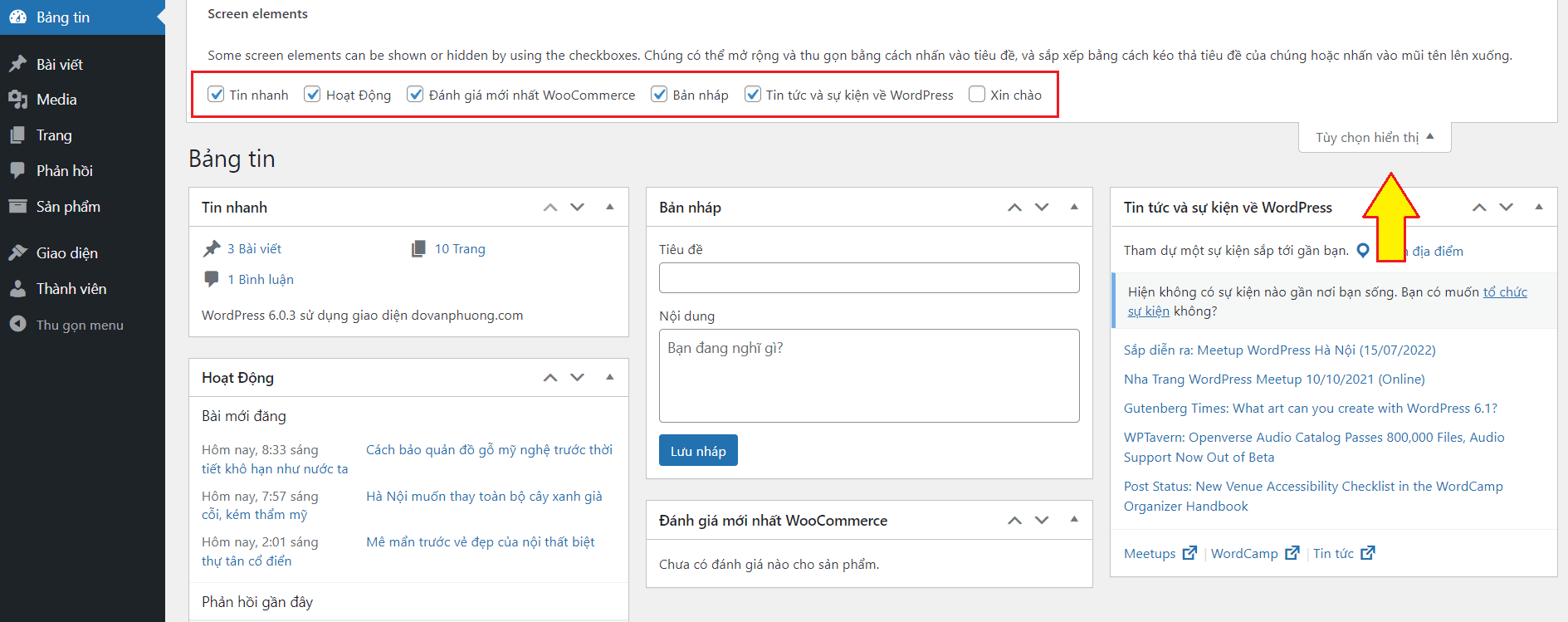 Hướng dẫn ẩn và thêm Dashboard Widgets trong Wordpress Admin - Win Win ...